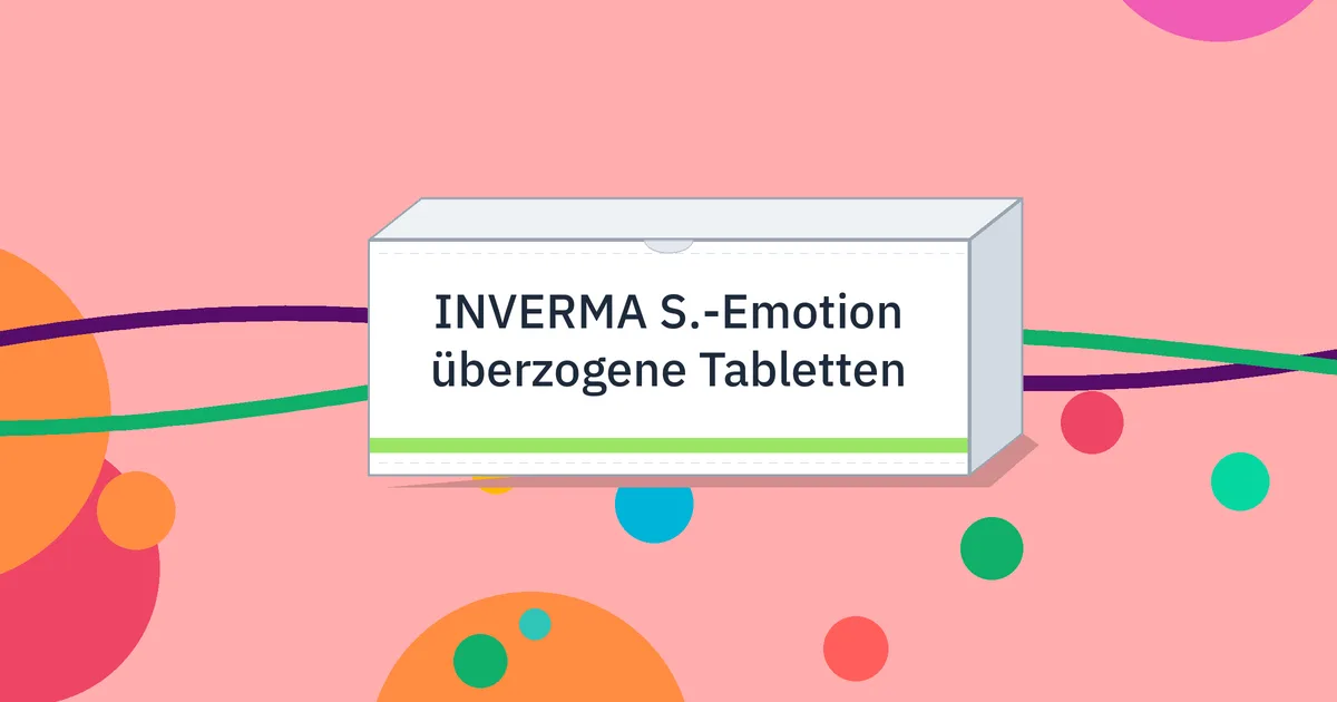 Symbolbild: Packung mit der Aufschrift INVERMA S.-Emotion überzogene Tabletten (PZN 13978629) – Verfügbarkeit und Bezug in Apotheken in Frankfurt am Main