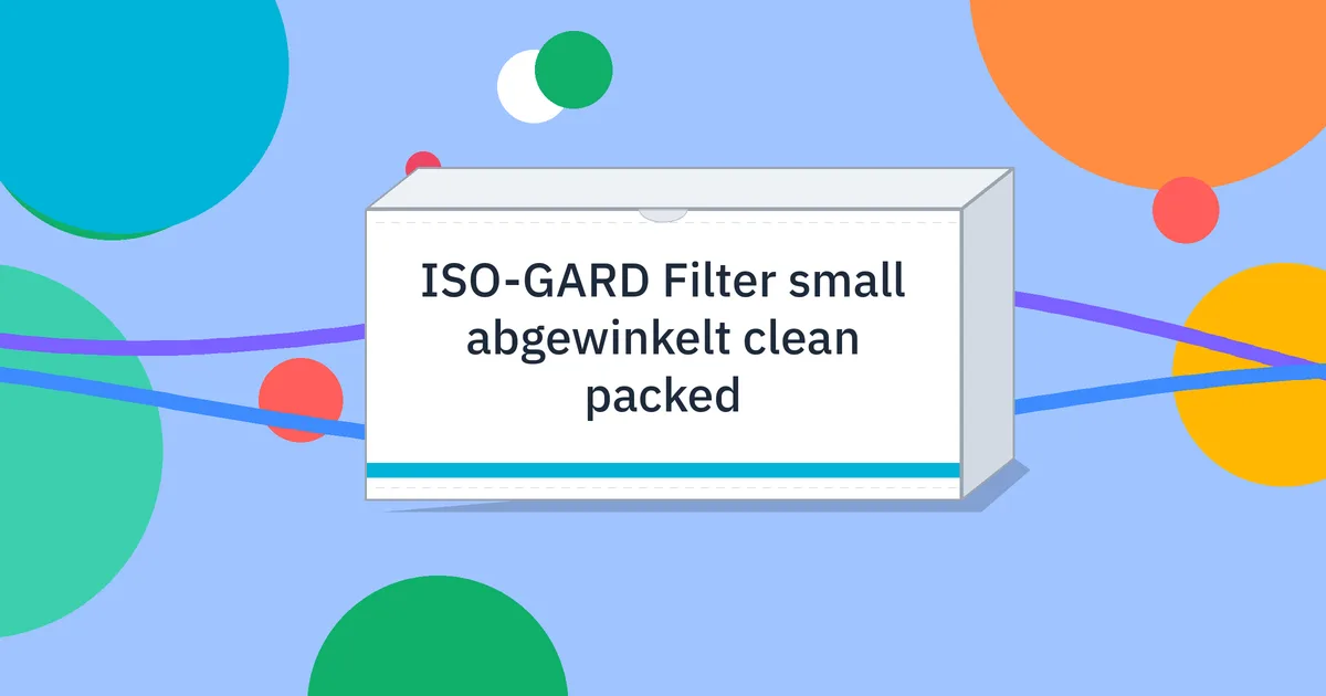 Symbolbild: Packung mit der Aufschrift ISO-GARD Filter small abgewinkelt clean packed (PZN 01005844) – Verfügbarkeit und Bezug in Apotheken in Frankfurt am Main