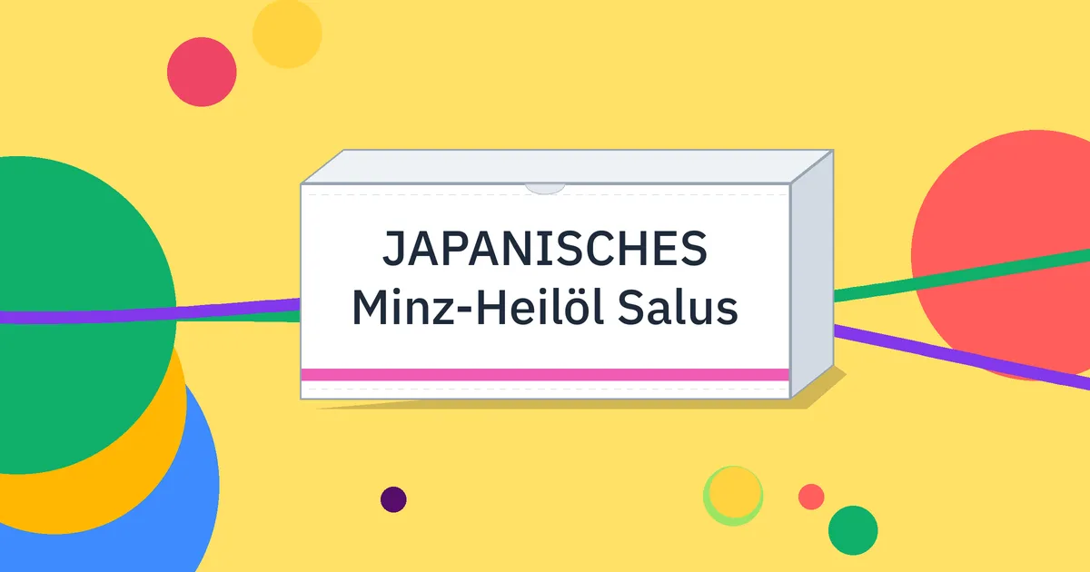 Symbolbild: Packung mit der Aufschrift JAPANISCHES Minz-Heilöl Salus (PZN 06494233) – Verfügbarkeit und Bezug in Apotheken in Frankfurt am Main