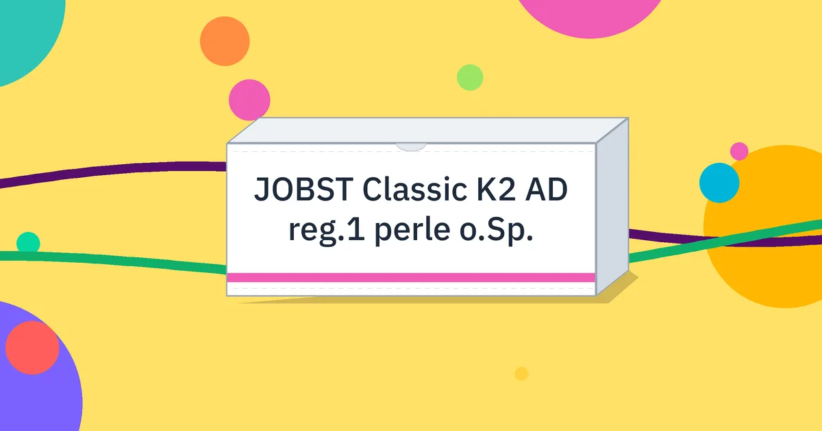 Symbolbild: Packung mit der Aufschrift JOBST Classic K2 AD reg.1 perle o.Sp. (PZN 11269219) – Verfügbarkeit und Bezug in Apotheken in Frankfurt am Main