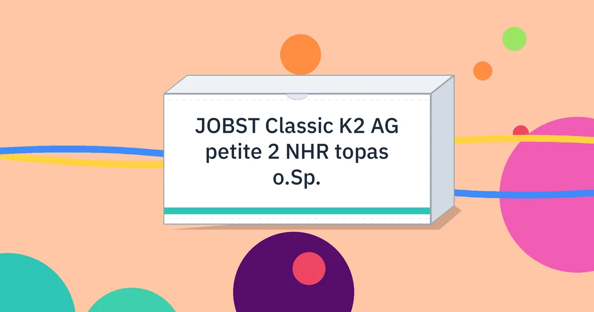 Symbolbild: Packung mit der Aufschrift JOBST Classic K2 AG petite 2 NHR topas o.Sp. (PZN 13063315) – Verfügbarkeit und Bezug in Apotheken in Frankfurt am Main