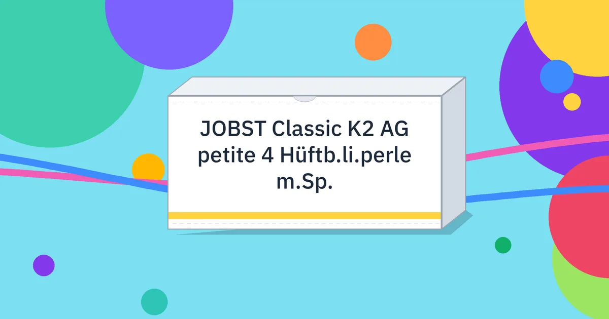 Symbolbild: Packung mit der Aufschrift JOBST Classic K2 AG petite 4 Hüftb.li.perle m.Sp. (PZN 13064220) – Verfügbarkeit und Bezug in Apotheken in Frankfurt am Main