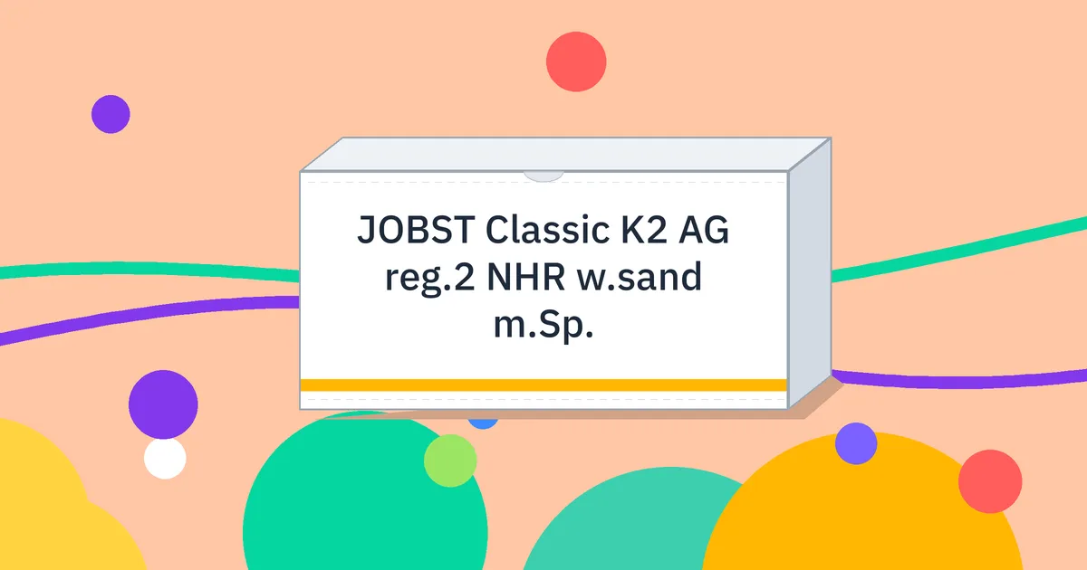 Symbolbild: Packung mit der Aufschrift JOBST Classic K2 AG reg.2 NHR w.sand m.Sp. (PZN 11272204) – Verfügbarkeit und Bezug in Apotheken in Frankfurt am Main