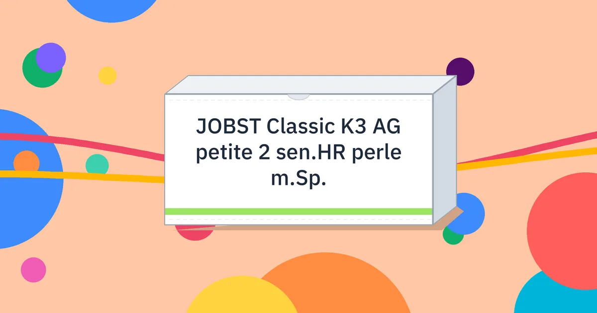 Symbolbild: Packung mit der Aufschrift JOBST Classic K3 AG petite 2 sen.HR perle m.Sp. (PZN 17956317) – Verfügbarkeit und Bezug in Apotheken in Frankfurt am Main