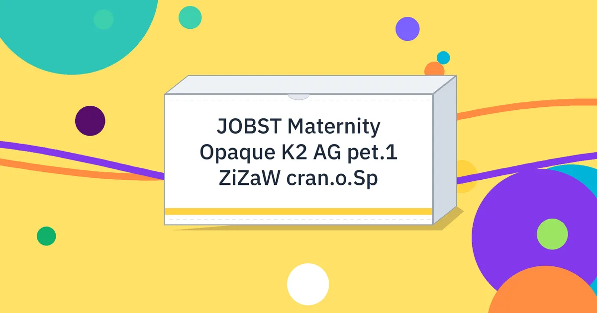 Symbolbild: Packung mit der Aufschrift JOBST Maternity Opaque K2 AG pet.1 ZiZaW cran.o.Sp (PZN 15858527) – Verfügbarkeit und Bezug in Apotheken in Frankfurt am Main