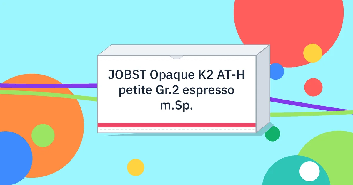 Symbolbild: Packung mit der Aufschrift JOBST Opaque K2 AT-H petite Gr.2 espresso m.Sp. (PZN 16291784) – Verfügbarkeit und Bezug in Apotheken in Frankfurt am Main