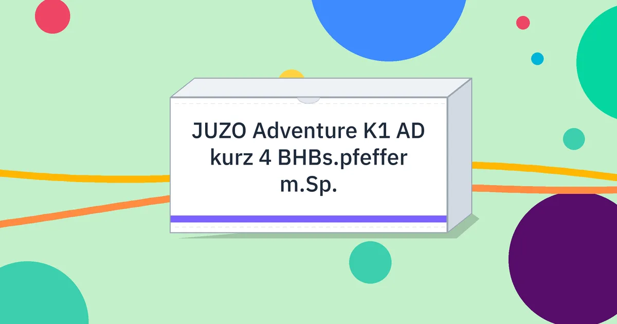 Symbolbild: Packung mit der Aufschrift JUZO Adventure K1 AD kurz 4 BHBs.pfeffer m.Sp. (PZN 15496159) – Verfügbarkeit und Bezug in Apotheken in Frankfurt am Main