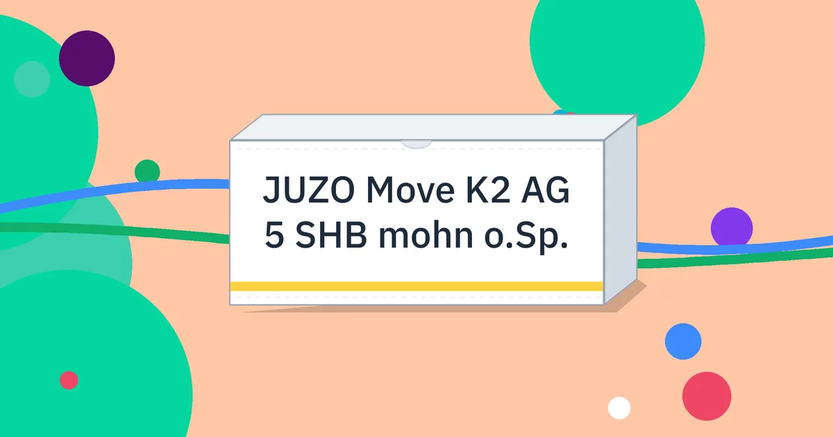 Symbolbild: Packung mit der Aufschrift JUZO Move K2 AG 5 SHB mohn o.Sp. (PZN 18557631) – Verfügbarkeit und Bezug in Apotheken in Frankfurt am Main