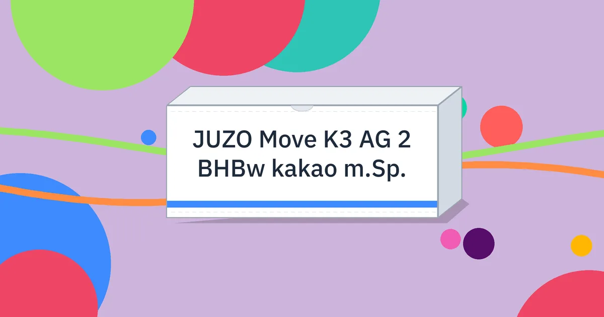 Symbolbild: Packung mit der Aufschrift JUZO Move K3 AG 2 BHBw kakao m.Sp. (PZN 18587773) – Verfügbarkeit und Bezug in Apotheken in Frankfurt am Main