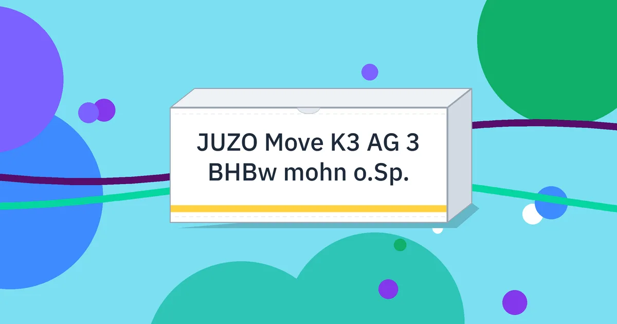 Symbolbild: Packung mit der Aufschrift JUZO Move K3 AG 3 BHBw mohn o.Sp. (PZN 18589714) – Verfügbarkeit und Bezug in Apotheken in Frankfurt am Main