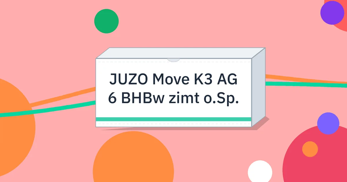 Symbolbild: Packung mit der Aufschrift JUZO Move K3 AG 6 BHBw zimt o.Sp. (PZN 18577869) – Verfügbarkeit und Bezug in Apotheken in Frankfurt am Main