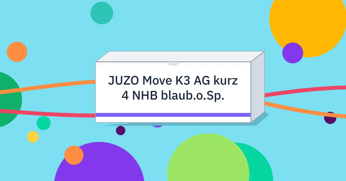 Symbolbild: Packung mit der Aufschrift JUZO Move K3 AG kurz 4 NHB blaub.o.Sp. (PZN 18592998) – Verfügbarkeit und Bezug in Apotheken in Frankfurt am Main