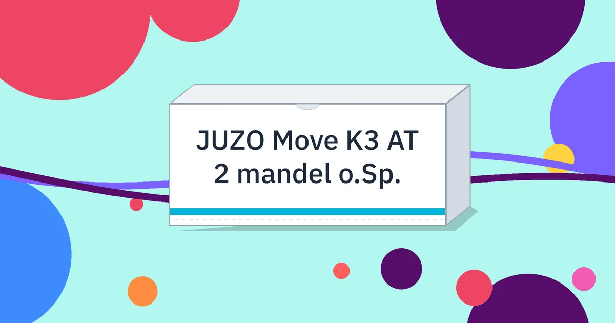 Symbolbild: Packung mit der Aufschrift JUZO Move K3 AT 2 mandel o.Sp. (PZN 20678589) – Verfügbarkeit und Bezug in Apotheken in Frankfurt am Main