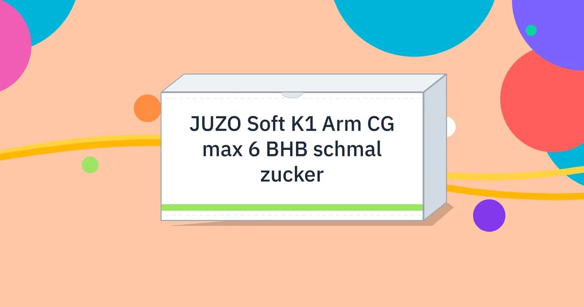 Symbolbild: Packung mit der Aufschrift JUZO Soft K1 Arm CG max 6 BHB schmal zucker (PZN 15509318) – Verfügbarkeit und Bezug in Apotheken in Frankfurt am Main
