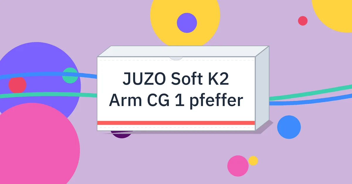 Symbolbild: Packung mit der Aufschrift JUZO Soft K2 Arm CG 1 pfeffer (PZN 15511901) – Verfügbarkeit und Bezug in Apotheken in Frankfurt am Main
