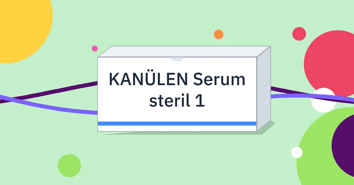 Symbolbild: Packung mit der Aufschrift KANÜLEN Serum steril 1 (PZN 01728844) – Verfügbarkeit und Bezug in Apotheken in Frankfurt am Main