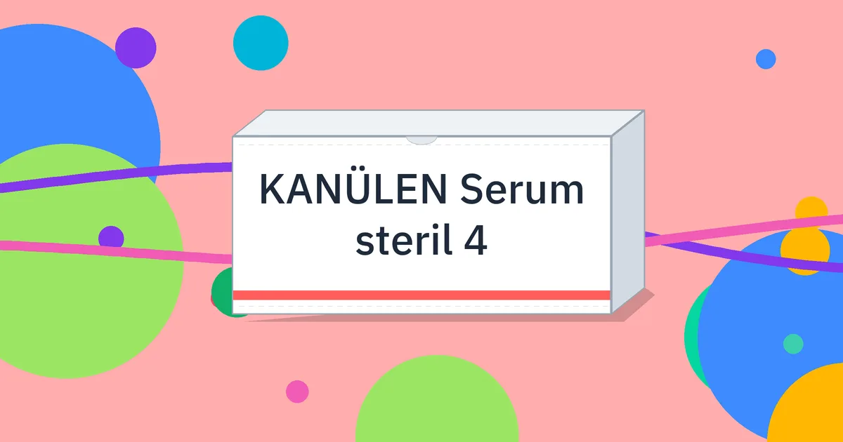 Symbolbild: Packung mit der Aufschrift KANÜLEN Serum steril 4 (PZN 01728873) – Verfügbarkeit und Bezug in Apotheken in Frankfurt am Main