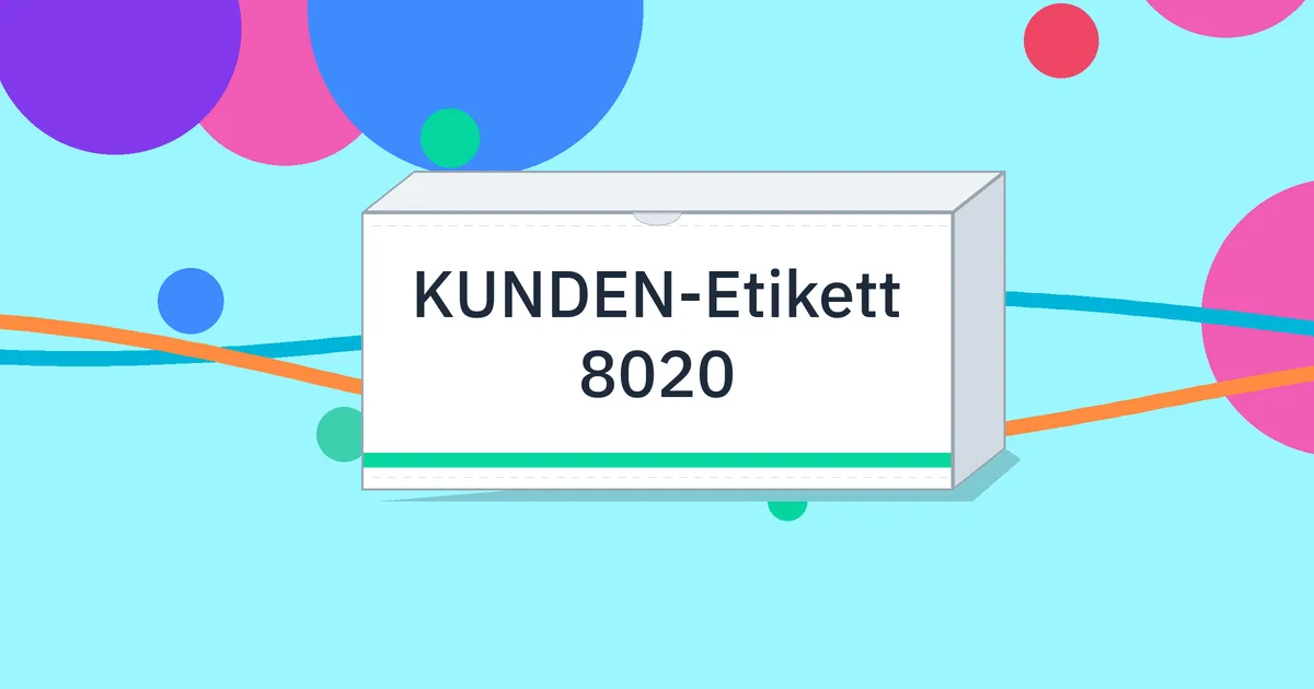 Symbolbild: Packung mit der Aufschrift KUNDEN-Etikett 8020 (PZN 11577760) – Verfügbarkeit und Bezug in Apotheken in Frankfurt am Main