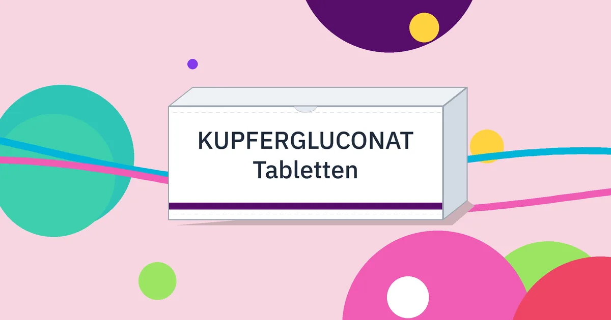 Symbolbild: Packung mit der Aufschrift KUPFERGLUCONAT Tabletten (PZN 04222499) – Verfügbarkeit und Bezug in Apotheken in Frankfurt am Main