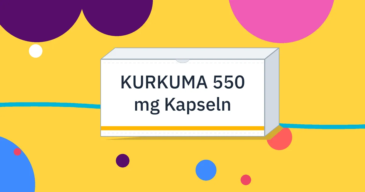 Symbolbild: Packung mit der Aufschrift KURKUMA 550 mg Kapseln (PZN 18225343) – Verfügbarkeit und Bezug in Apotheken in Frankfurt am Main