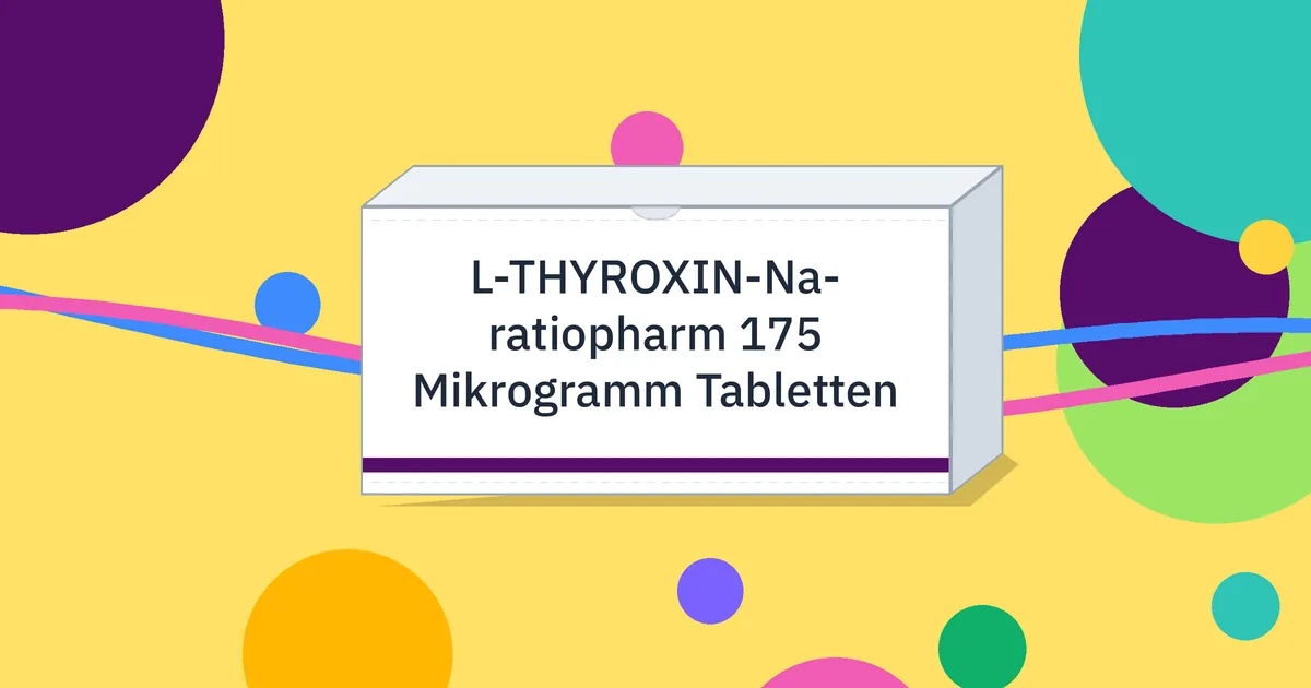 Symbolbild: Packung mit der Aufschrift L-THYROXIN-Na-ratiopharm 175 Mikrogramm Tabletten (PZN 10089780) – Verfügbarkeit und Bezug in Apotheken in Frankfurt am Main