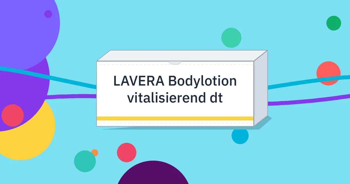 Symbolbild: Packung mit der Aufschrift LAVERA Bodylotion vitalisierend dt (PZN 16674628) – Verfügbarkeit und Bezug in Apotheken in Frankfurt am Main