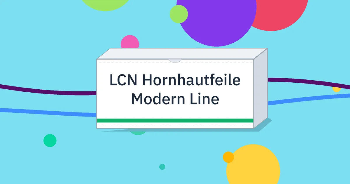 Symbolbild: Packung mit der Aufschrift LCN Hornhautfeile Modern Line (PZN 19132448) – Verfügbarkeit und Bezug in Apotheken in Frankfurt am Main