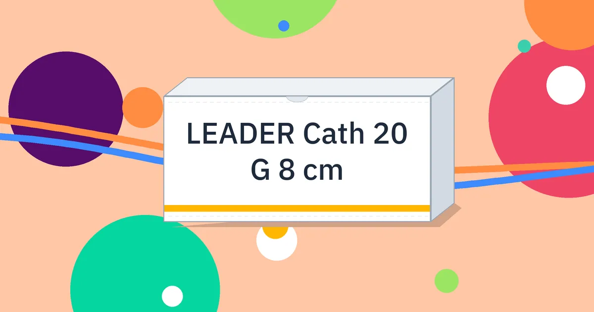 Symbolbild: Packung mit der Aufschrift LEADER Cath 20 G 8 cm (PZN 09514083) – Verfügbarkeit und Bezug in Apotheken in Frankfurt am Main