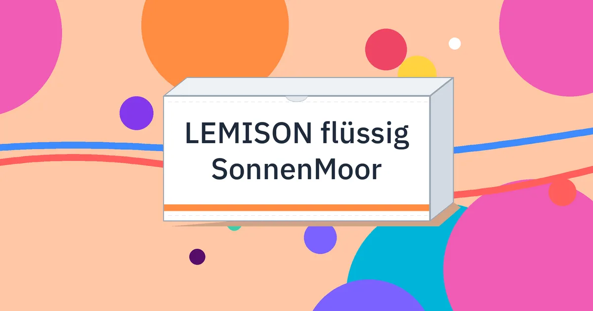 Symbolbild: Packung mit der Aufschrift LEMISON flüssig SonnenMoor (PZN 09739184) – Verfügbarkeit und Bezug in Apotheken in Frankfurt am Main