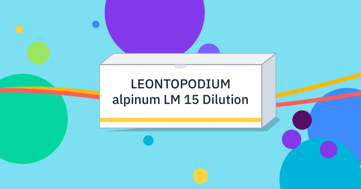 Symbolbild: Packung mit der Aufschrift LEONTOPODIUM alpinum LM 15 Dilution (PZN 13525448) – Verfügbarkeit und Bezug in Apotheken in Frankfurt am Main