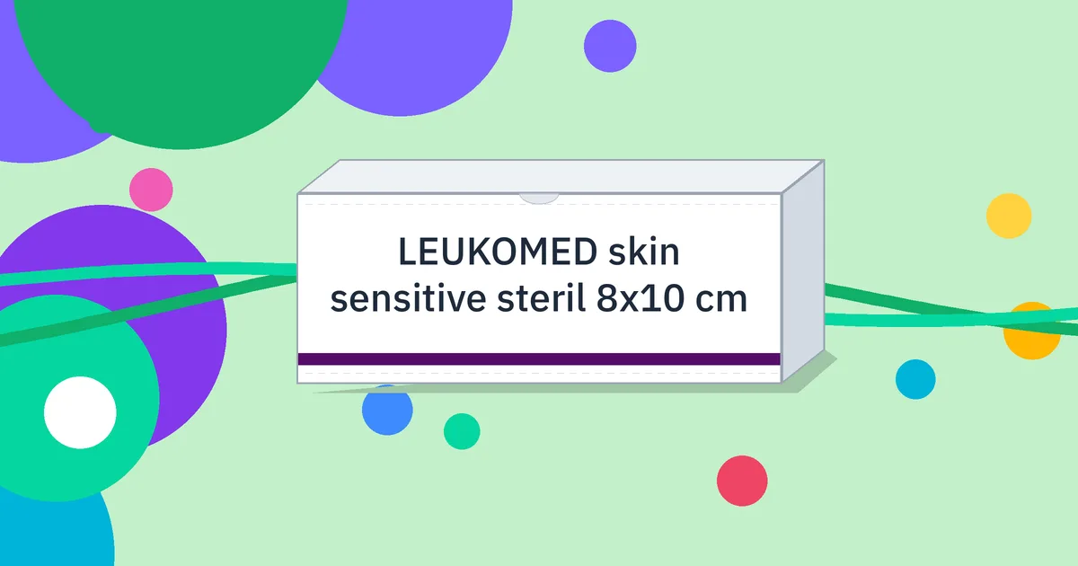 Symbolbild: Packung mit der Aufschrift LEUKOMED skin sensitive steril 8x10 cm (PZN 19922009) – Verfügbarkeit und Bezug in Apotheken in Frankfurt am Main