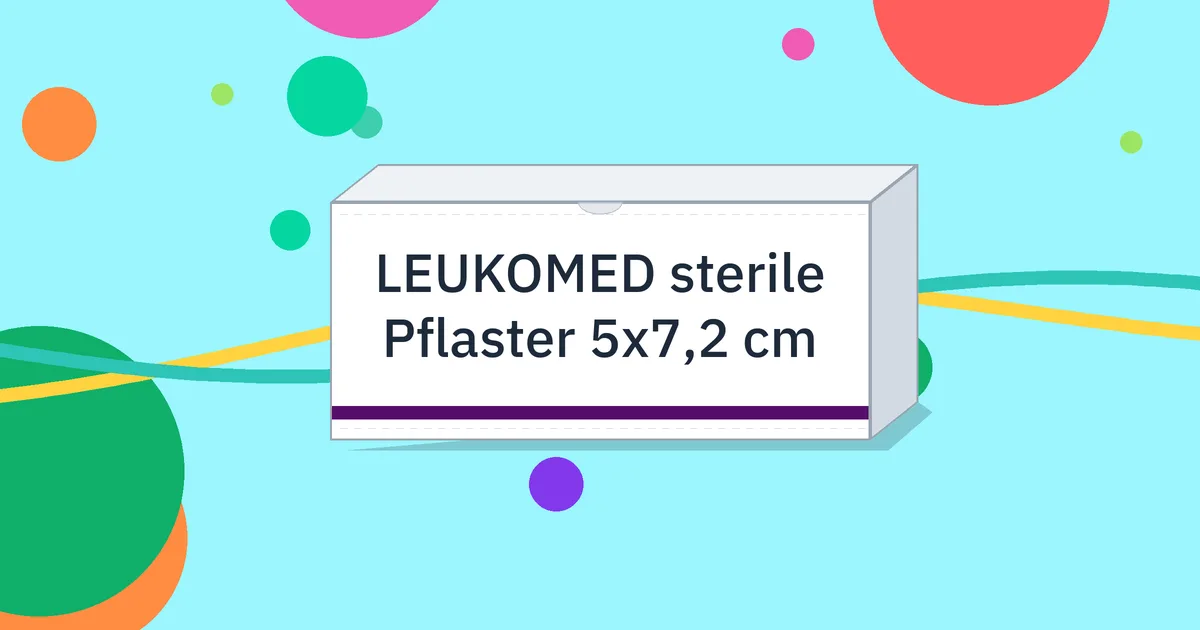 Symbolbild: Packung mit der Aufschrift LEUKOMED sterile Pflaster 5x7,2 cm (PZN 19347781) – Verfügbarkeit und Bezug in Apotheken in Frankfurt am Main