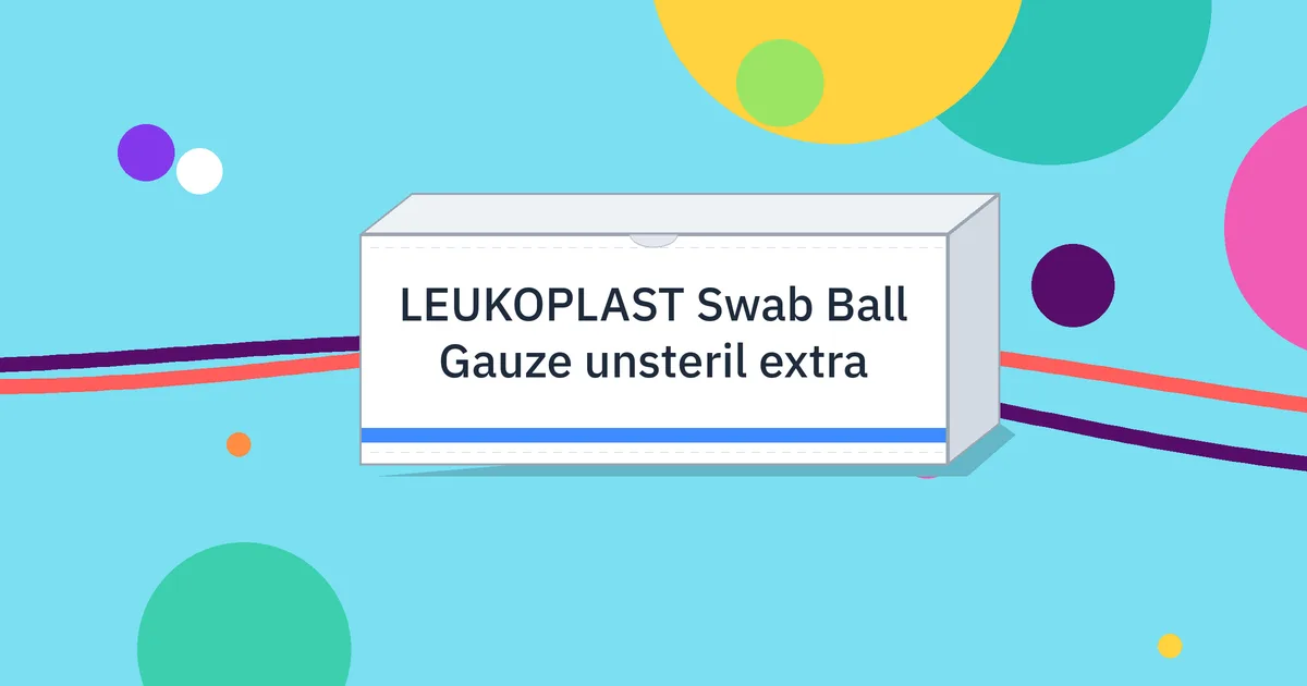 Symbolbild: Packung mit der Aufschrift LEUKOPLAST Swab Ball Gauze unsteril extra (PZN 17208294) – Verfügbarkeit und Bezug in Apotheken in Frankfurt am Main