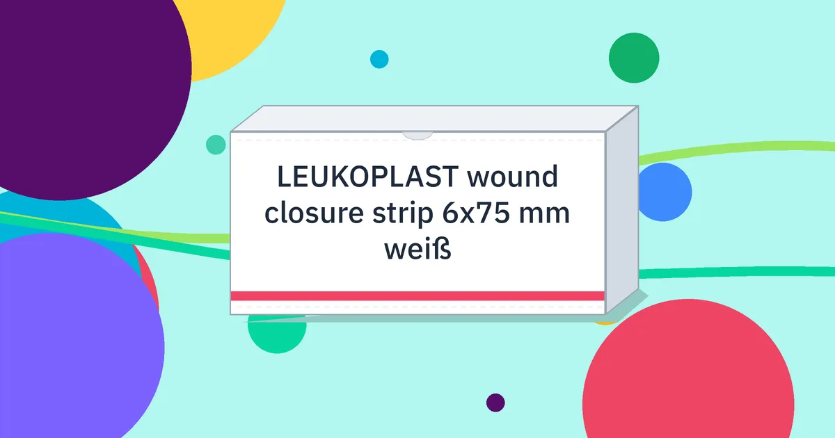 Symbolbild: Packung mit der Aufschrift LEUKOPLAST wound closure strip 6x75 mm weiß (PZN 18729730) – Verfügbarkeit und Bezug in Apotheken in Frankfurt am Main