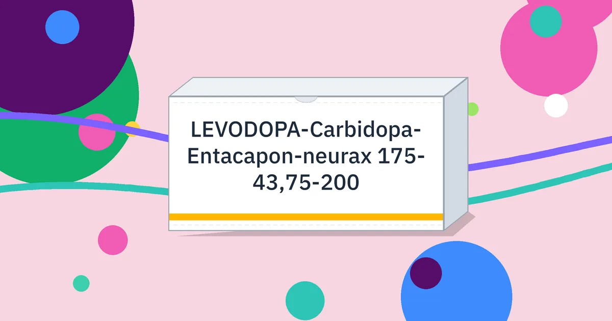 Symbolbild: Packung mit der Aufschrift LEVODOPA-Carbidopa-Entacapon-neurax 175-43,75-200 (PZN 10303262) – Verfügbarkeit und Bezug in Apotheken in Frankfurt am Main