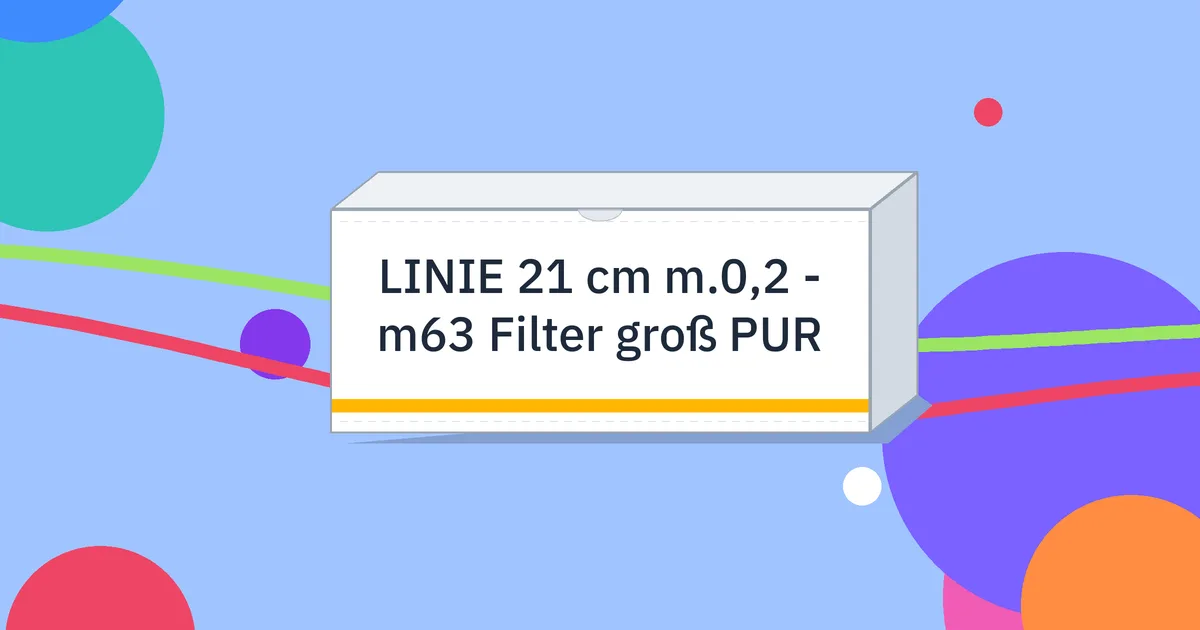 Symbolbild: Packung mit der Aufschrift LINIE 21 cm m.0,2 -m63 Filter groß PUR (PZN 18796554) – Verfügbarkeit und Bezug in Apotheken in Frankfurt am Main