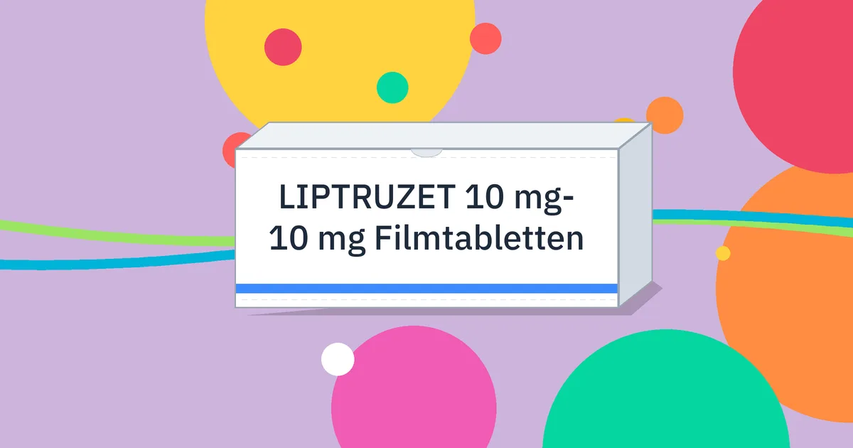 Symbolbild: Packung mit der Aufschrift LIPTRUZET 10 mg-10 mg Filmtabletten (PZN 16628752) – Verfügbarkeit und Bezug in Apotheken in Frankfurt am Main