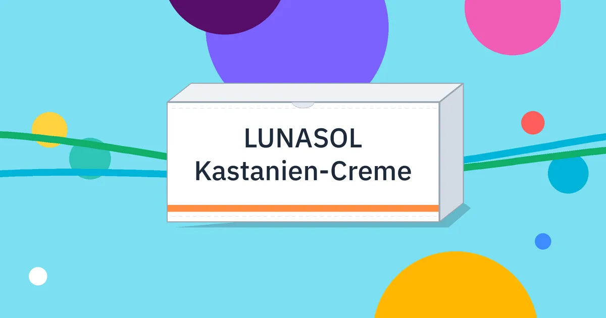 Symbolbild: Packung mit der Aufschrift LUNASOL Kastanien-Creme (PZN 19755089) – Verfügbarkeit und Bezug in Apotheken in Frankfurt am Main