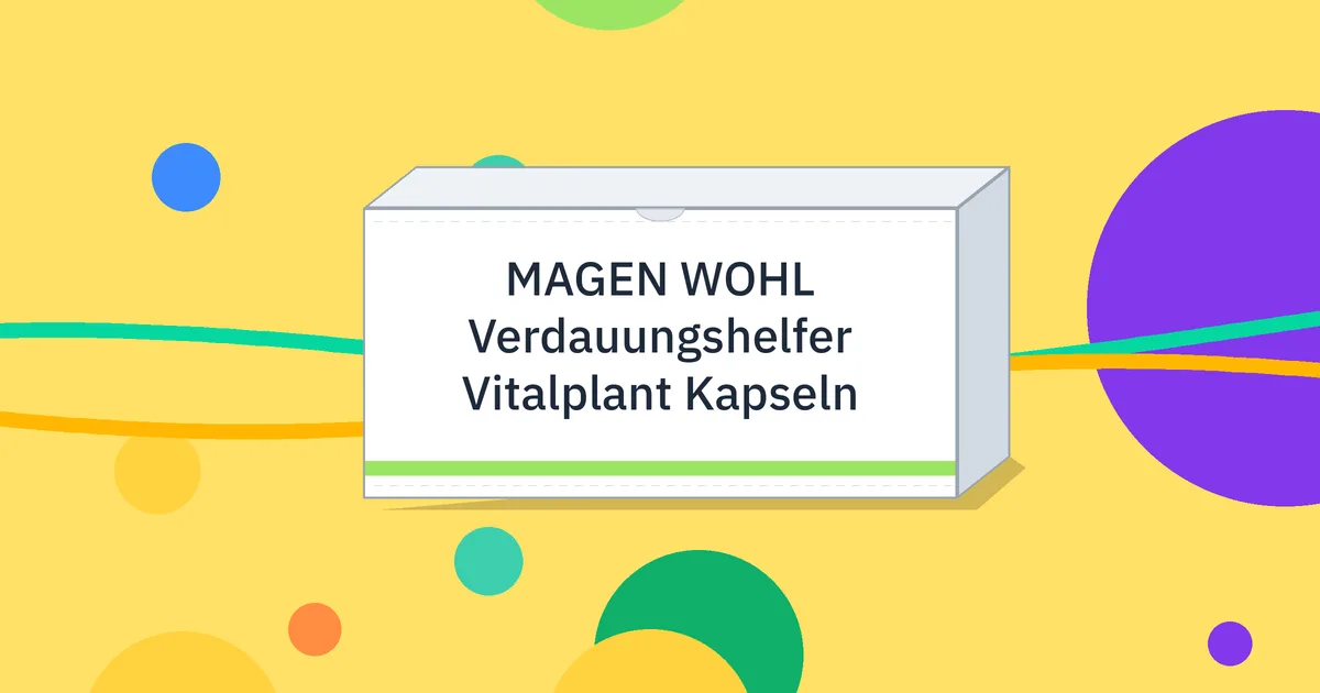 Symbolbild: Packung mit der Aufschrift MAGEN WOHL Verdauungshelfer Vitalplant Kapseln (PZN 19213603) – Verfügbarkeit und Bezug in Apotheken in Frankfurt am Main