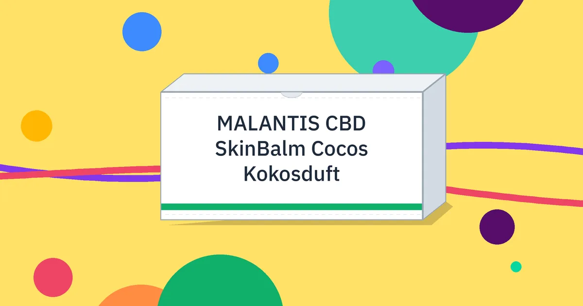 Symbolbild: Packung mit der Aufschrift MALANTIS CBD SkinBalm Cocos Kokosduft (PZN 18221339) – Verfügbarkeit und Bezug in Apotheken in Frankfurt am Main