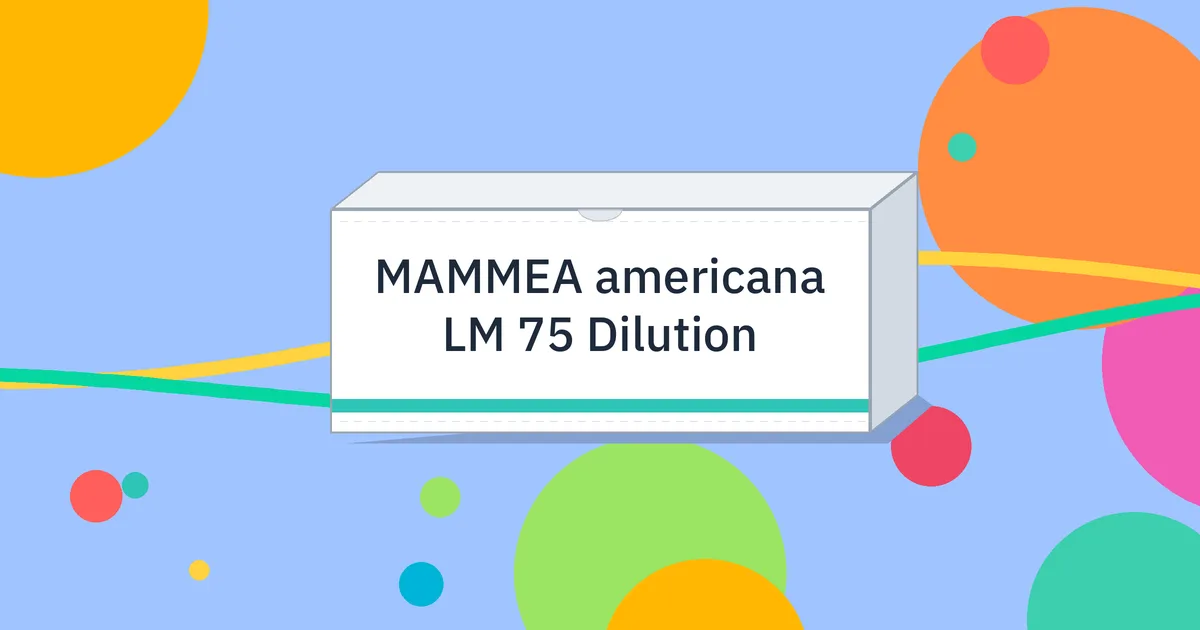 Symbolbild: Packung mit der Aufschrift MAMMEA americana LM 75 Dilution (PZN 13540614) – Verfügbarkeit und Bezug in Apotheken in Frankfurt am Main