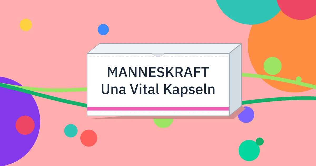 Symbolbild: Packung mit der Aufschrift MANNESKRAFT Una Vital Kapseln (PZN 15195392) – Verfügbarkeit und Bezug in Apotheken in Frankfurt am Main