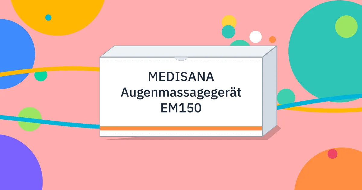 Symbolbild: Packung mit der Aufschrift MEDISANA Augenmassagegerät EM150 (PZN 20902319) – Verfügbarkeit und Bezug in Apotheken in Frankfurt am Main