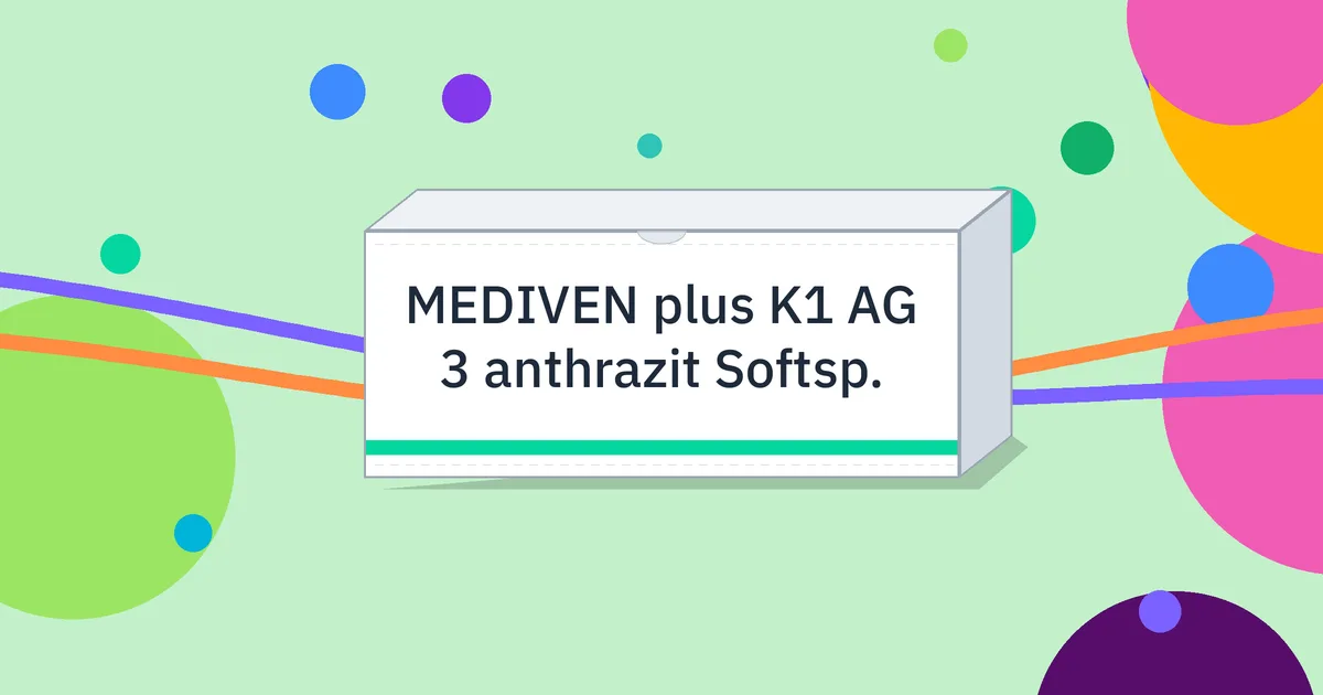 Symbolbild: Packung mit der Aufschrift MEDIVEN plus K1 AG 3 anthrazit Softsp. (PZN 15055780) – Verfügbarkeit und Bezug in Apotheken in Frankfurt am Main