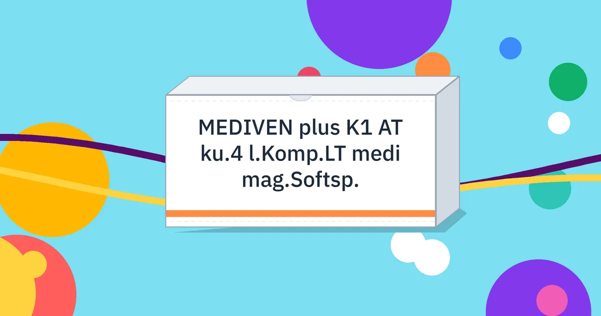 Symbolbild: Packung mit der Aufschrift MEDIVEN plus K1 AT ku.4 l.Komp.LT medi mag.Softsp. (PZN 15029570) – Verfügbarkeit und Bezug in Apotheken in Frankfurt am Main