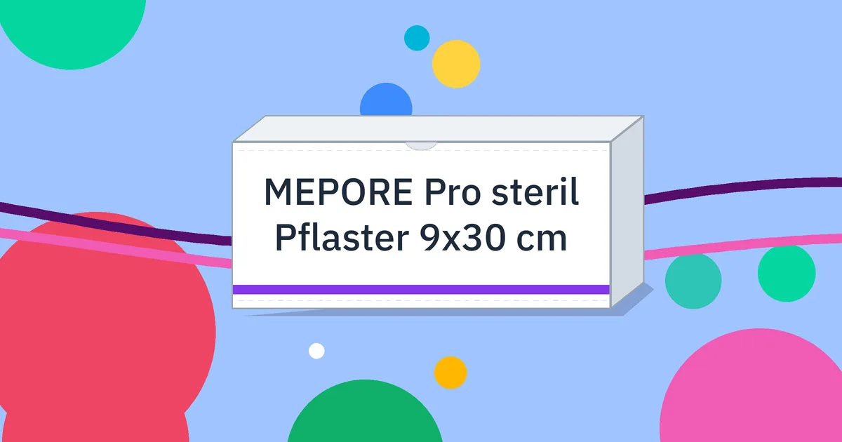 Symbolbild: Packung mit der Aufschrift MEPORE Pro steril Pflaster 9x30 cm (PZN 09272421) – Verfügbarkeit und Bezug in Apotheken in Frankfurt am Main
