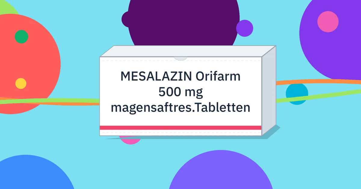 Symbolbild: Packung mit der Aufschrift MESALAZIN Orifarm 500 mg magensaftres.Tabletten (PZN 16705429) – Verfügbarkeit und Bezug in Apotheken in Frankfurt am Main