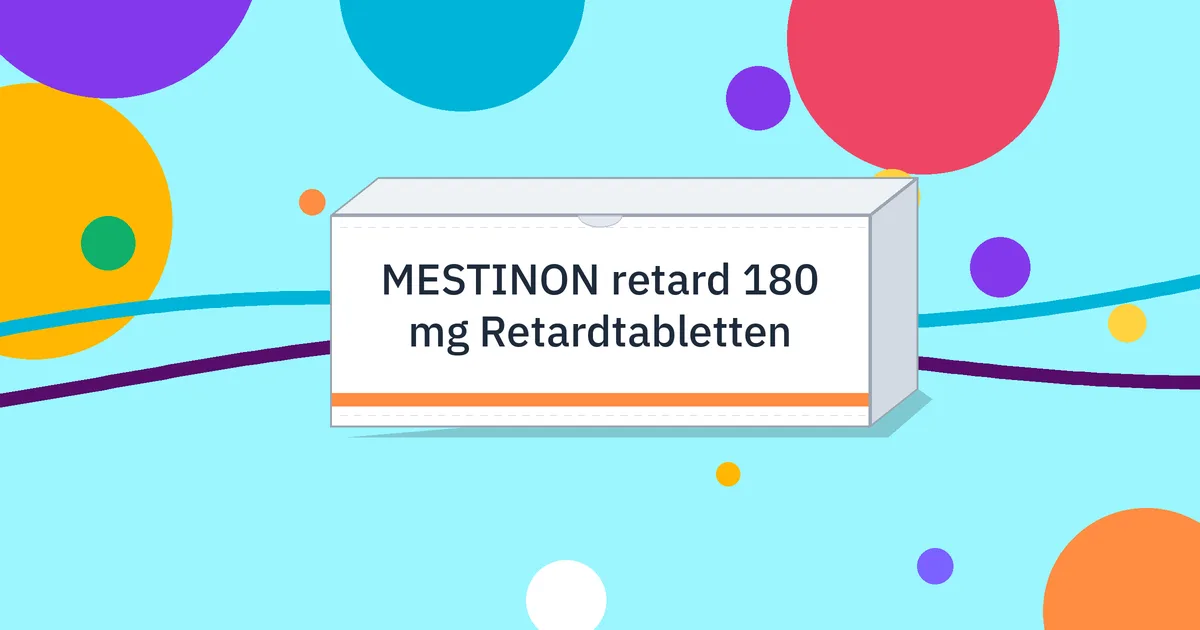 Symbolbild: Packung mit der Aufschrift MESTINON retard 180 mg Retardtabletten (PZN 12856031) – Verfügbarkeit und Bezug in Apotheken in Frankfurt am Main