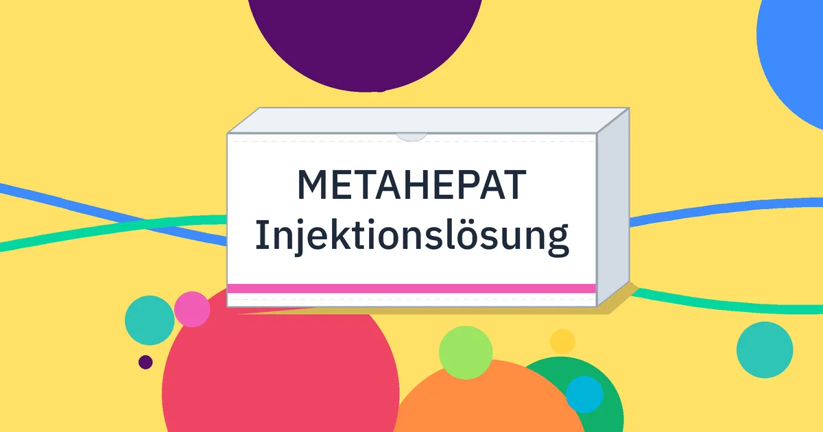 Symbolbild: Packung mit der Aufschrift METAHEPAT Injektionslösung (PZN 02296281) – Verfügbarkeit und Bezug in Apotheken in Frankfurt am Main