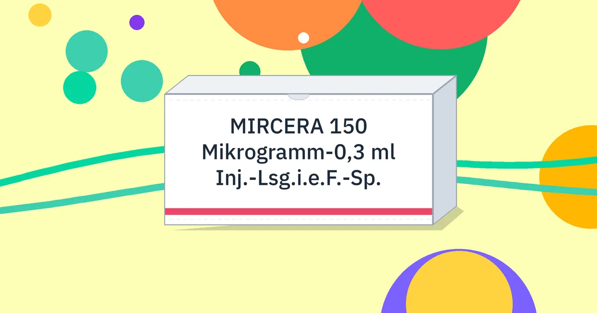 Symbolbild: Packung mit der Aufschrift MIRCERA 150 Mikrogramm-0,3 ml Inj.-Lsg.i.e.F.-Sp. (PZN 04761345) – Verfügbarkeit und Bezug in Apotheken in Frankfurt am Main
